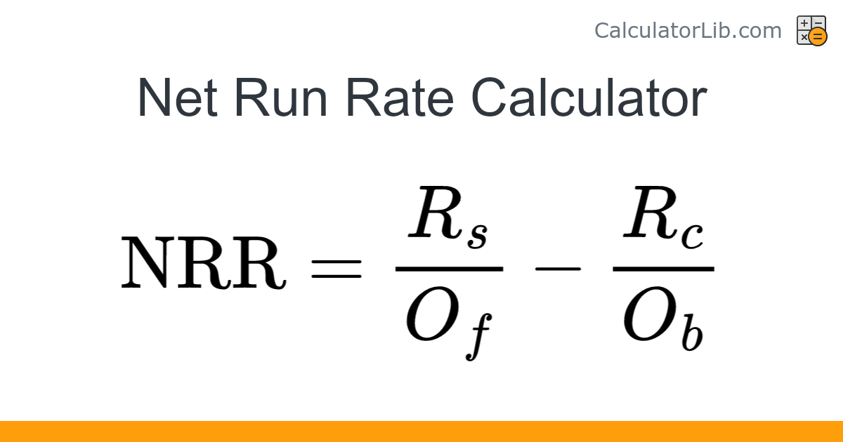 Net Run Rate Calculator - Online Calculator