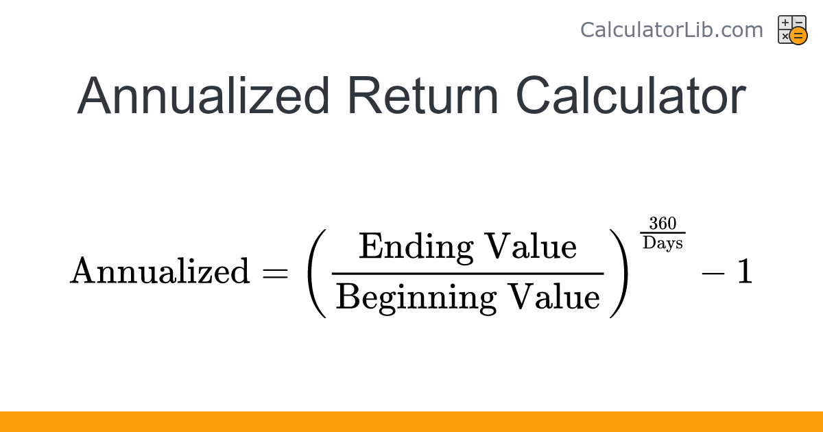 Annualized Return Calculator | Yearly Equivalent Rate - CalculatorLib