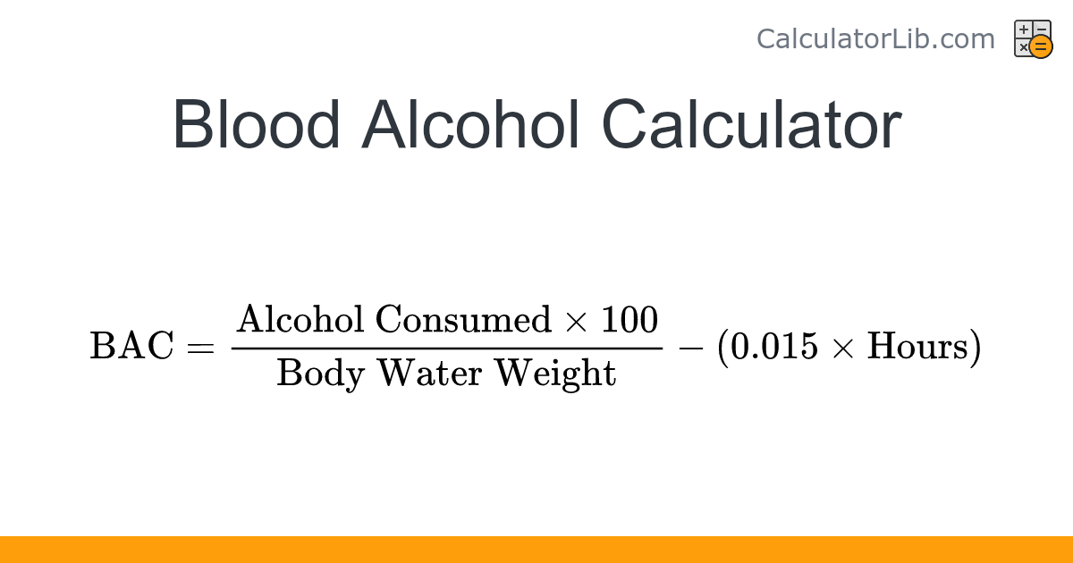 Blood Alcohol Calculator - Online Calculator