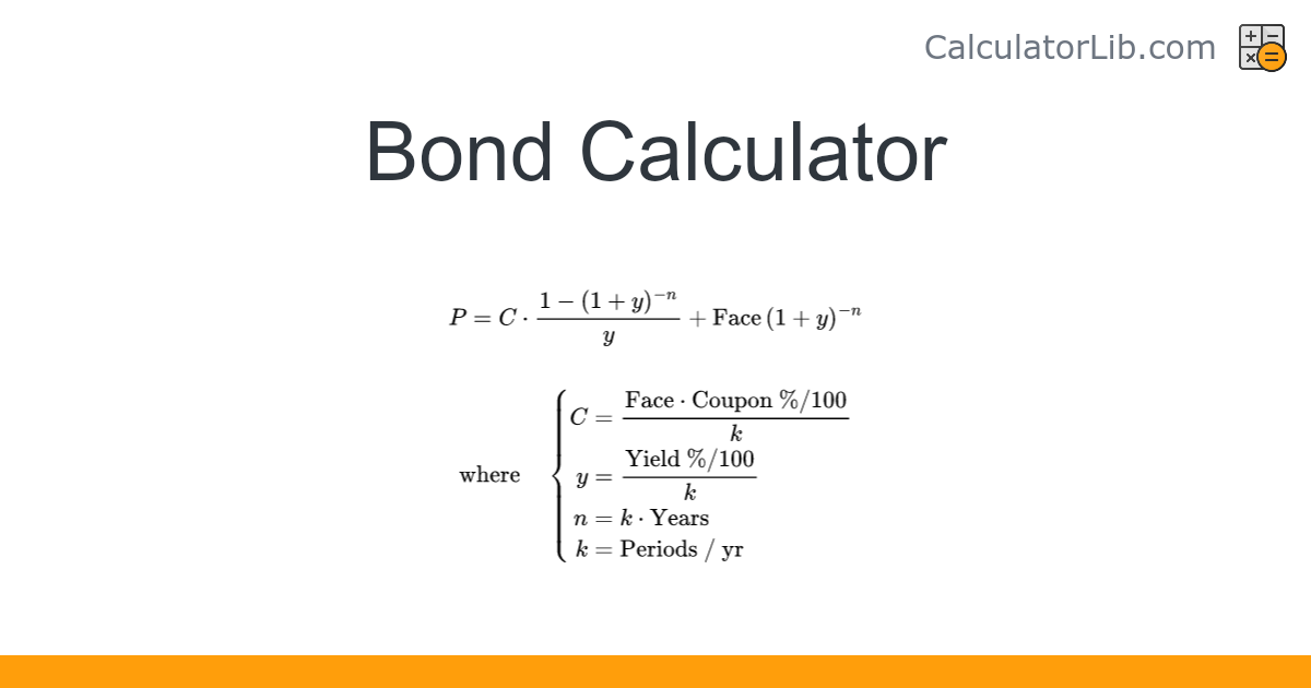 Bond Calculator – Price, Yield, Dirty/Clean (PV of Cashflows ...