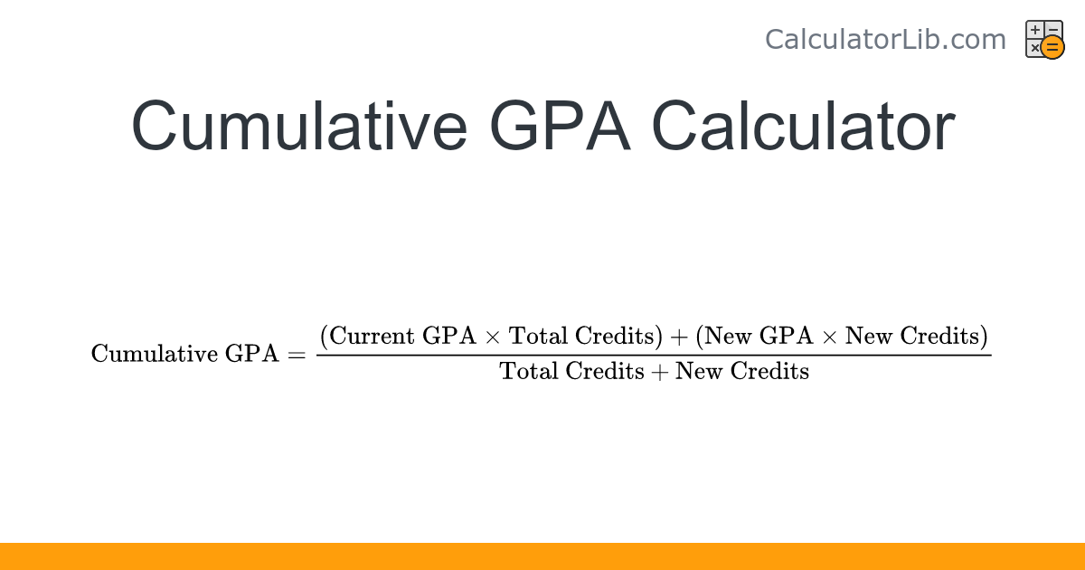 Cumulative GPA Calculator - Online Calculator