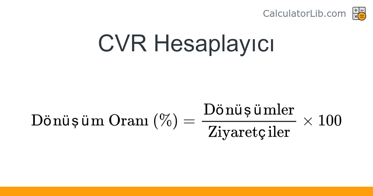 CVR Hesaplayıcı - Çevrimiçi Hesaplayıcı