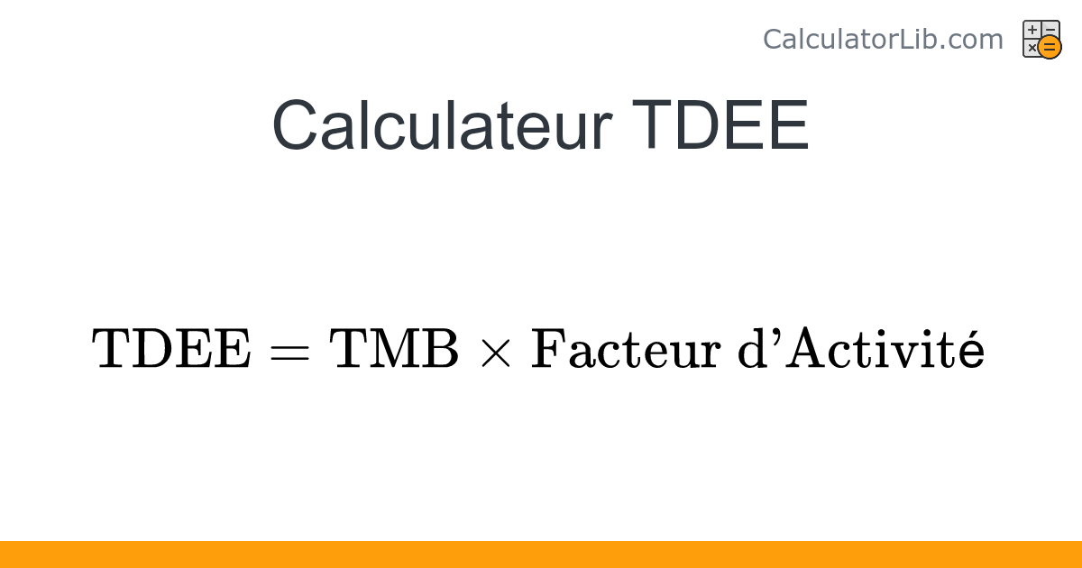 Calculateur TDEE - Calculateur en ligne