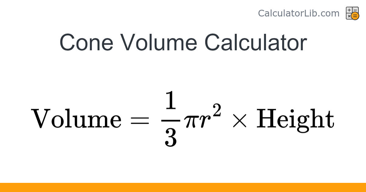Cone Volume Calculator - Online Calculator