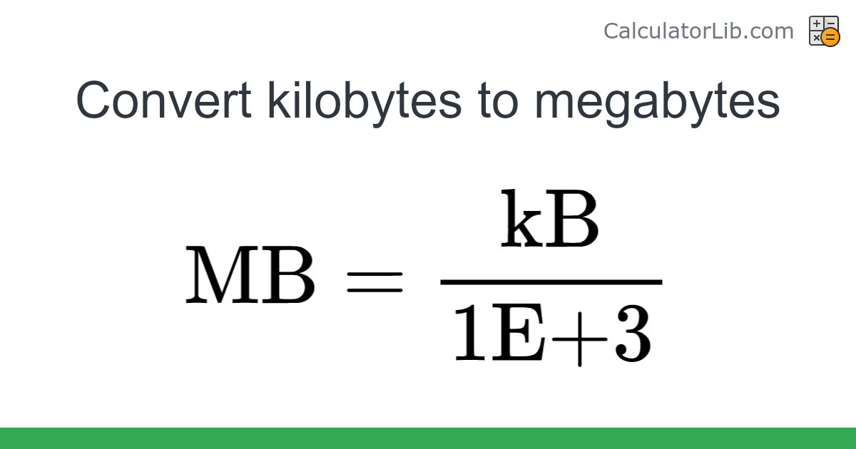 Kilobytes Megabytes Converter kB To MB Digital Converter Online
