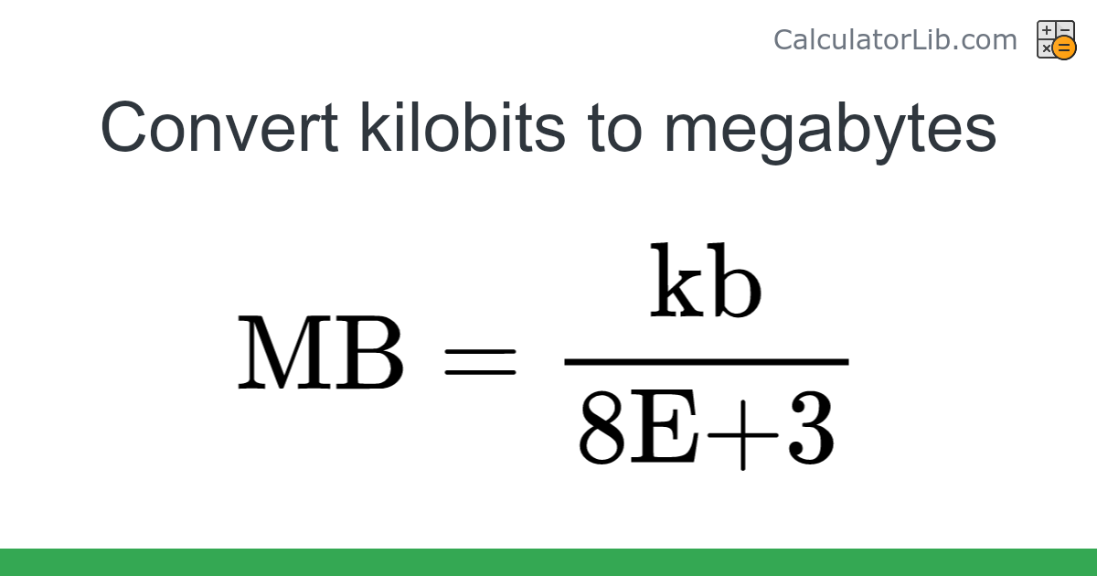 Kilobits → Megabytes converter (kb to MB) - Digital Converter - Online ...