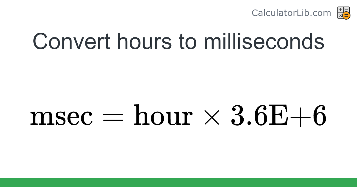 Hours → Milliseconds converter (hour to msec) - Time Converter - Online ...
