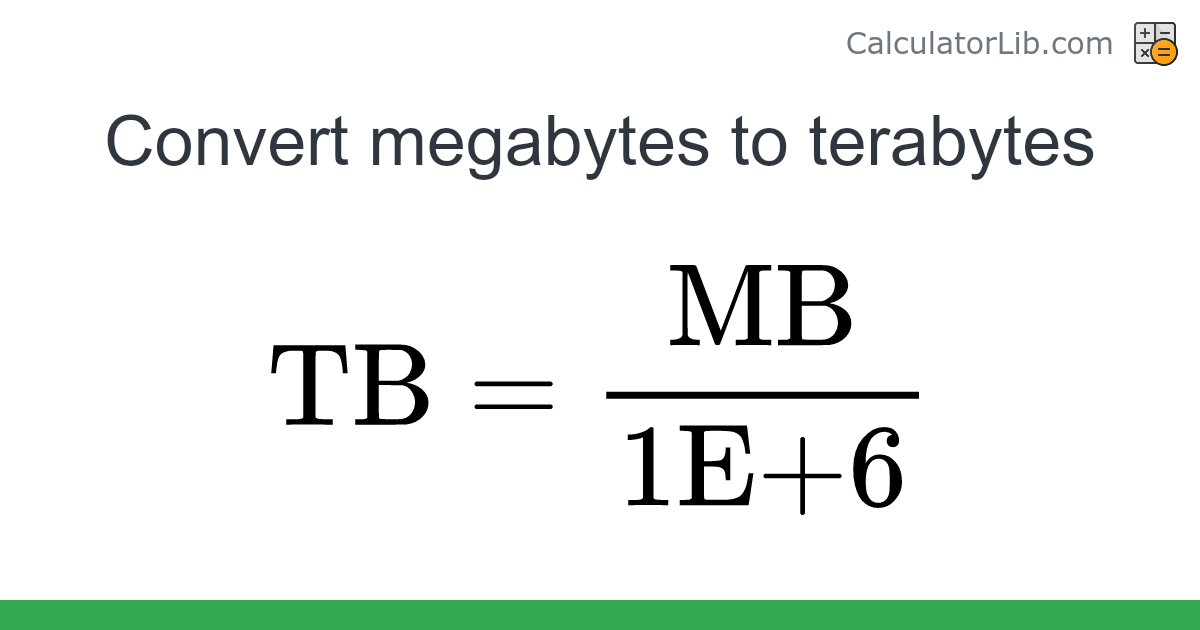 Megabytes Terabytes Converter MB To TB Digital Converter Online