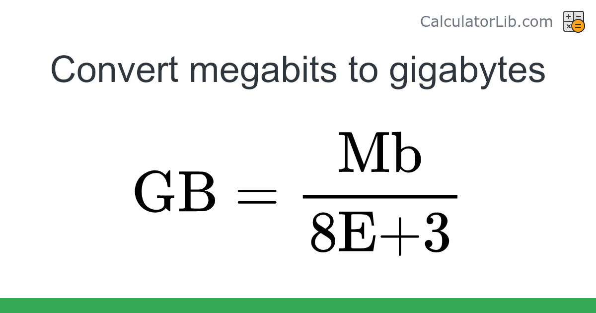 Megabits Gigabytes Converter Mb To GB Digital Converter Online