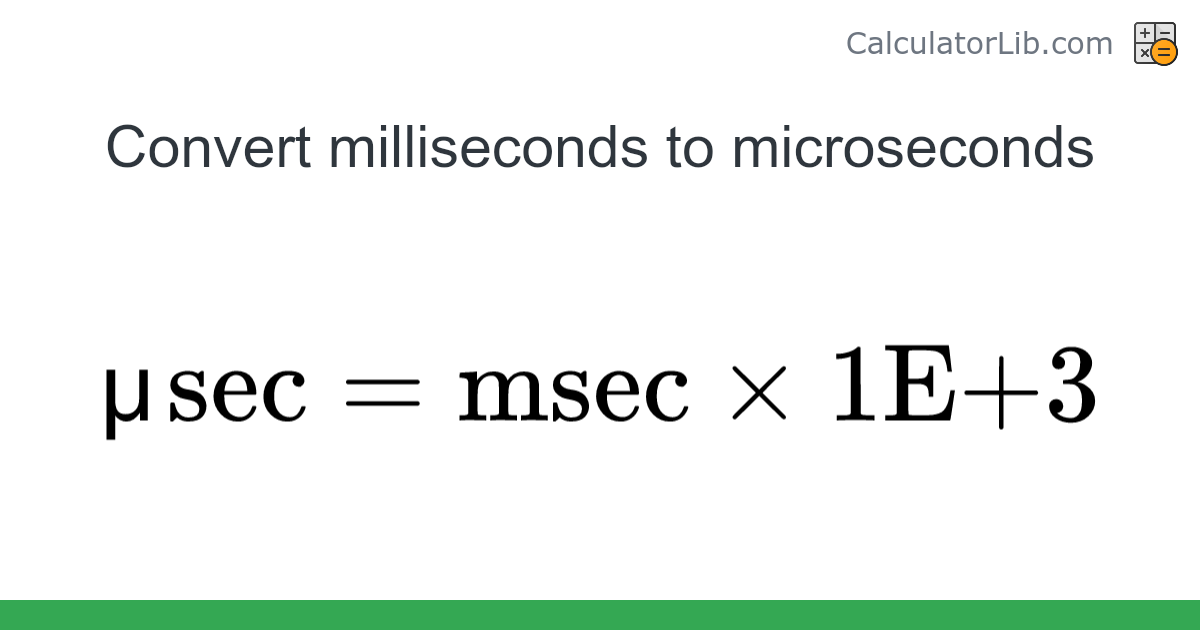 Milliseconds Microseconds Converter msec To sec Time Converter