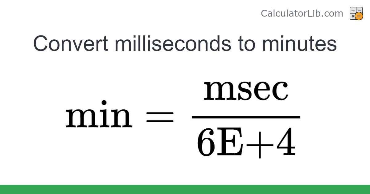 Milliseconds → Minutes converter (msec to min) - Time Converter ...