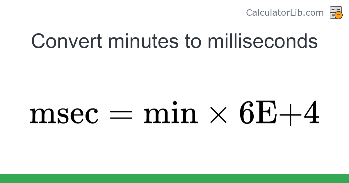 Minutes → Milliseconds converter (min to msec) - Time Converter ...