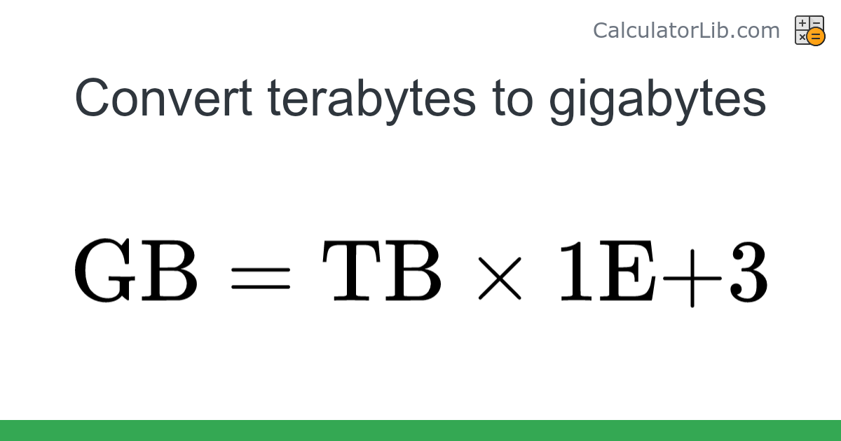 Terabytes Gigabytes Converter TB To GB Digital Converter Online