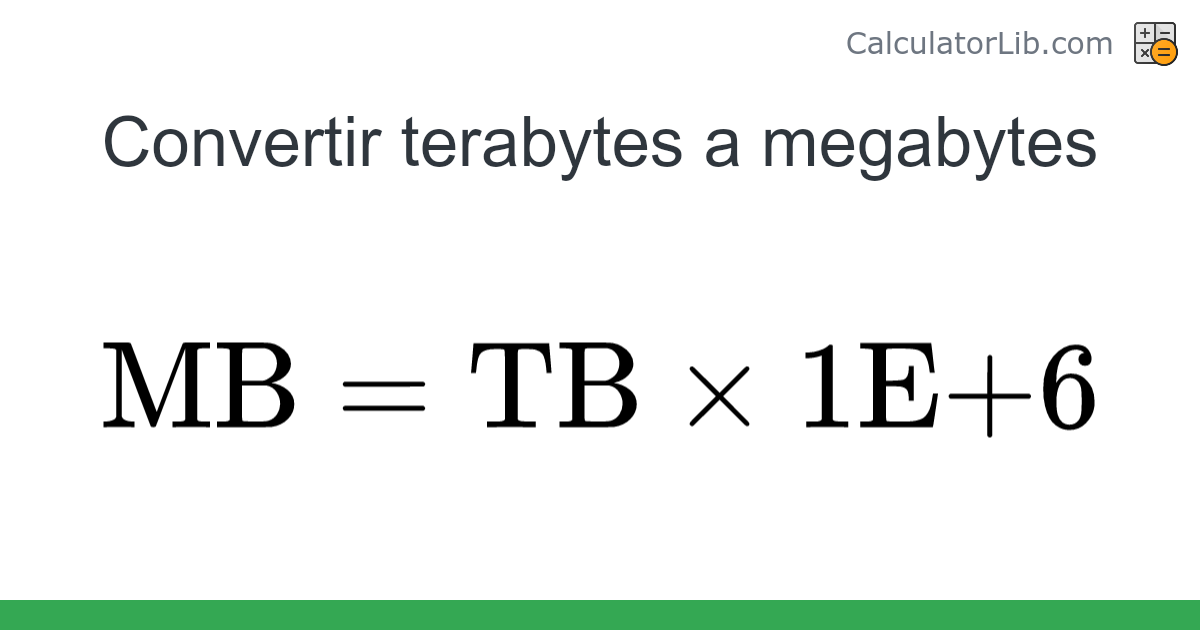 Terabytes → Megabytes converter (TB a MB) - Digital Converter ...