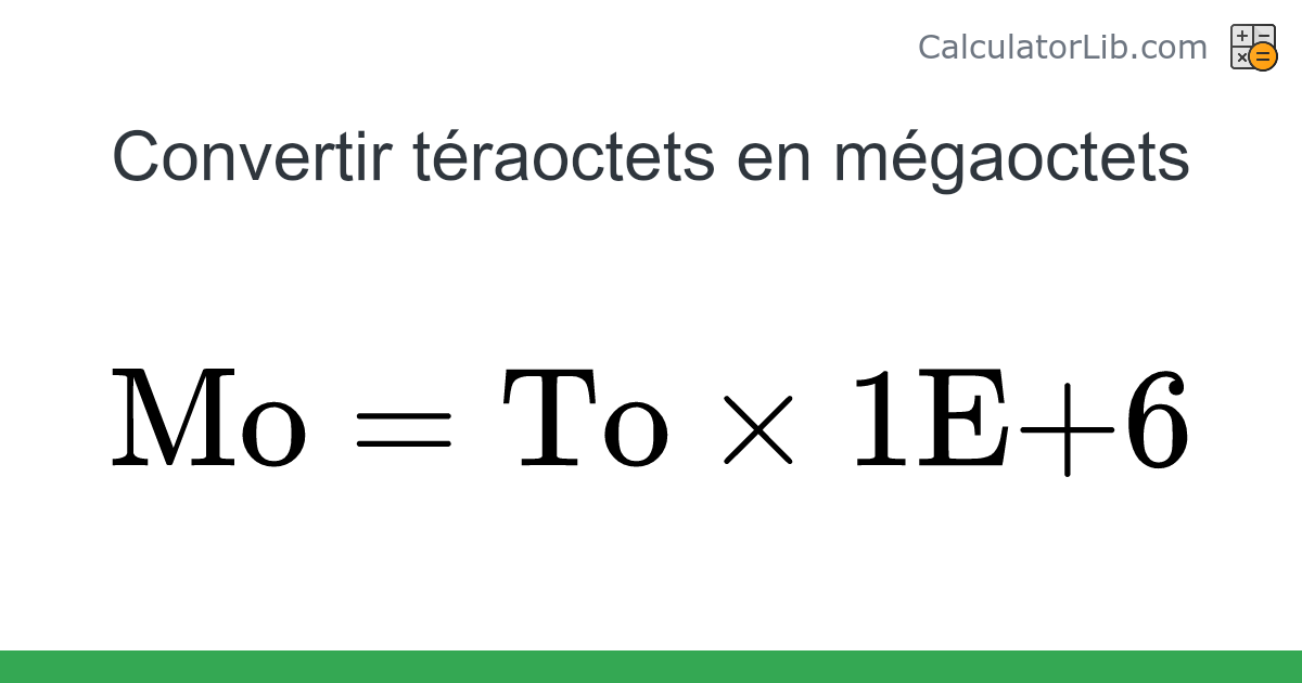 Téraoctets → Mégaoctets converter (To en Mo) - Digital Converter ...
