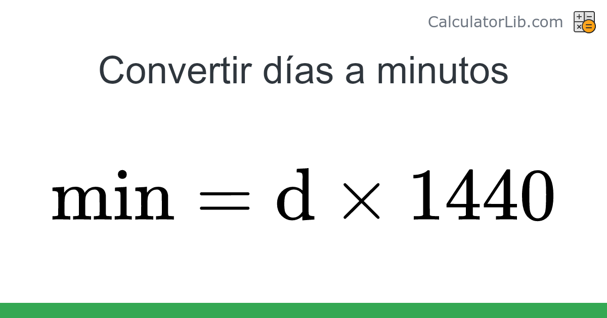 Días → Minutos converter (d a min) - Time Converter - Calculadora en línea