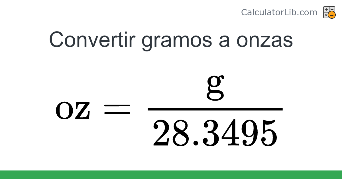 Gramos → Onzas converter (g a oz) - Mass Converter - Calculadora en línea