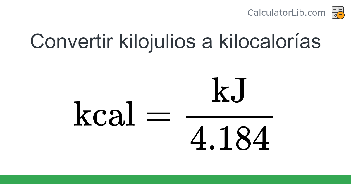 Kilojulios → Kilocalorías converter (kJ a kcal) - Energy Converter ...