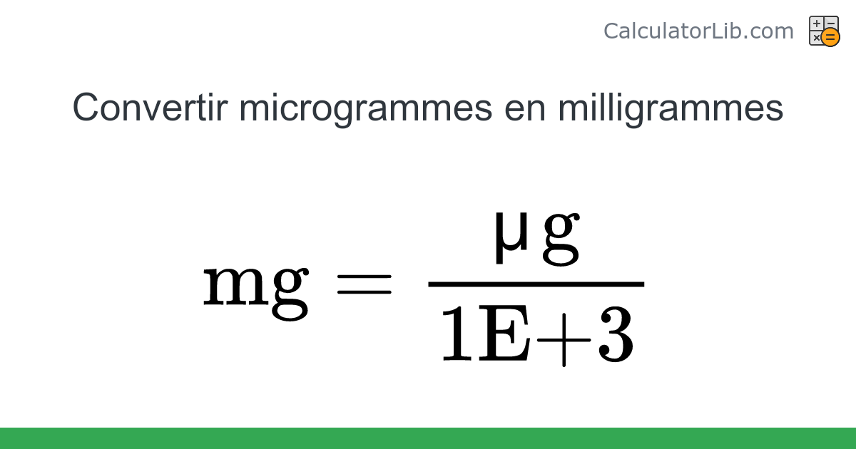 Microgrammes → Milligrammes converter (μg en mg) - Mass Converter ...