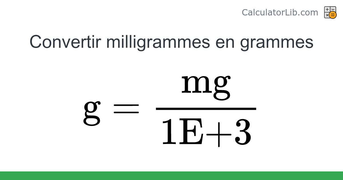 Milligrammes → Grammes converter (mg en g) - Mass Converter ...