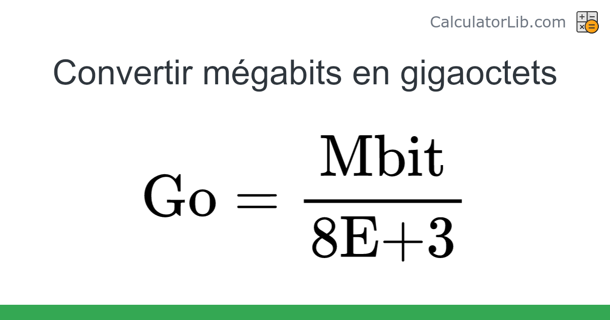 Mégabits → Gigaoctets converter (Mbit en Go) - Digital Converter ...