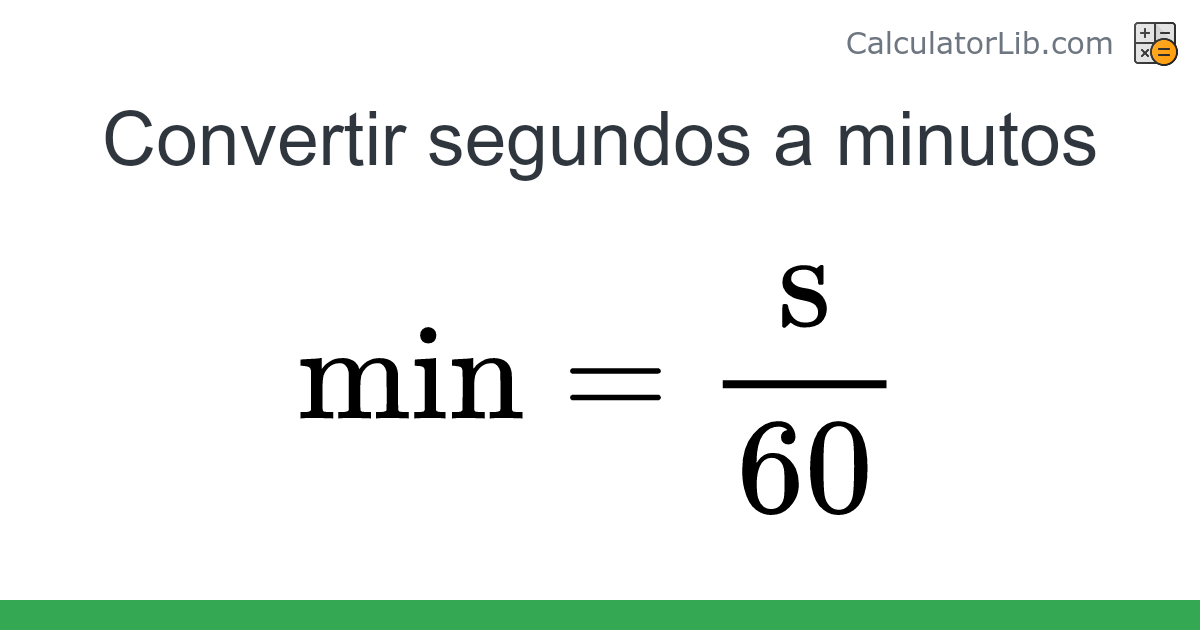 Segundos → Minutos converter (s a min) - Time Converter - Calculadora ...
