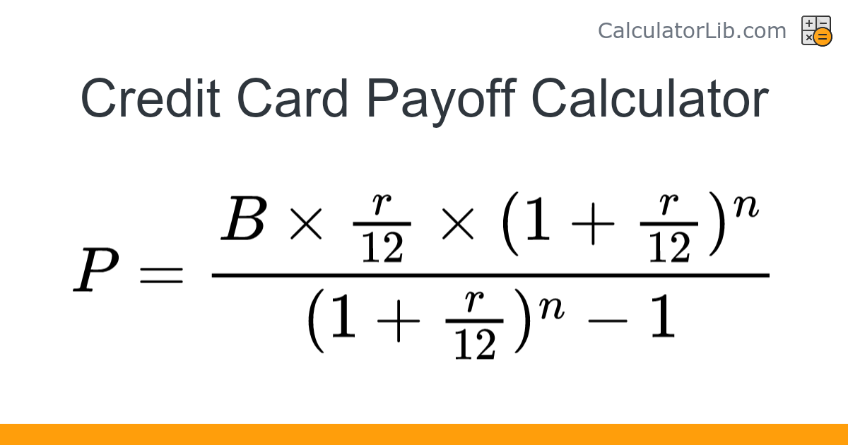 Credit Card Payoff Calculator - Online Calculator