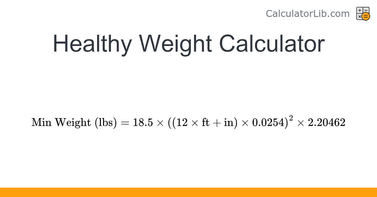 Healthy Weight Calculator – Ideal Weight Range Based on BMI - Online ...