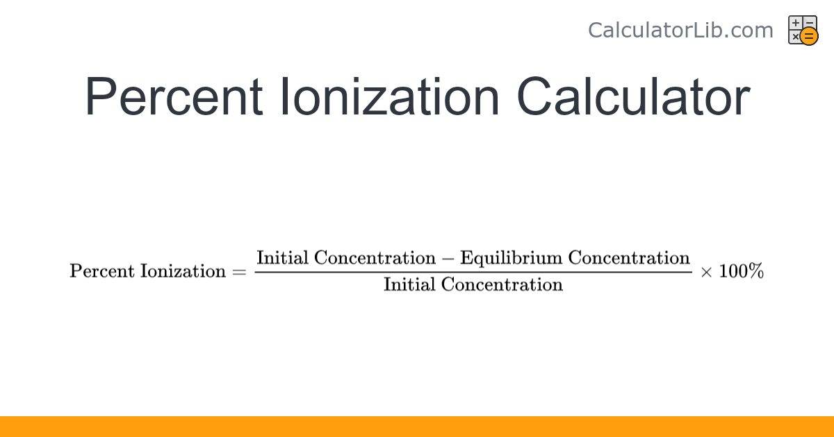 Percent Ionization Calculator - Online Calculator