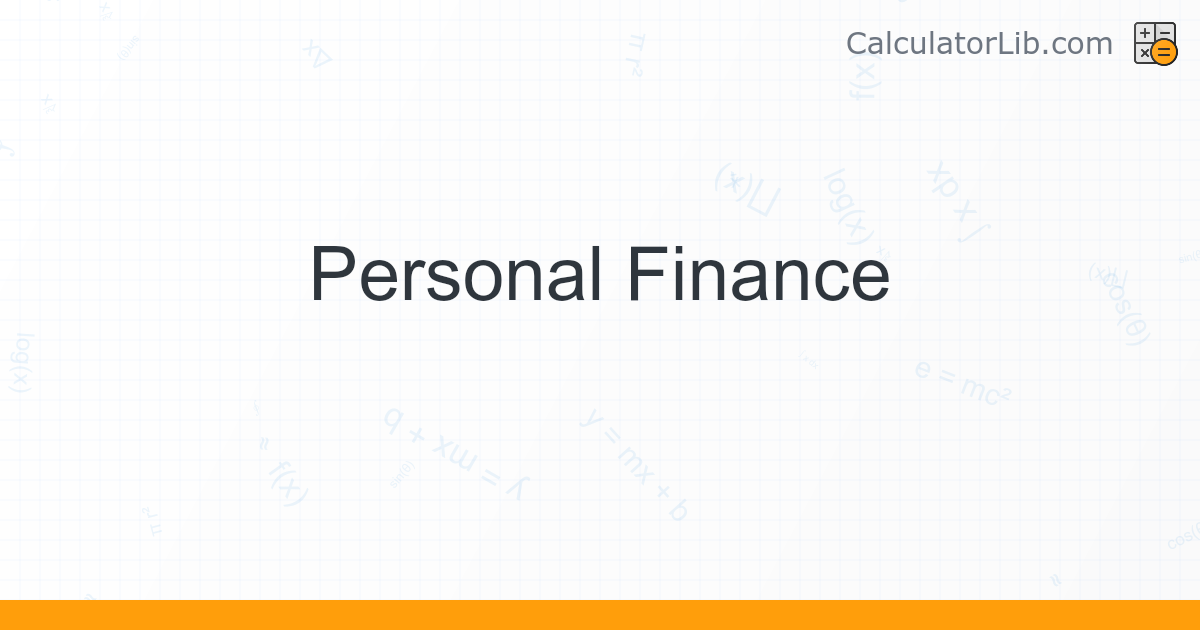 Personal Finance - Online Calculator