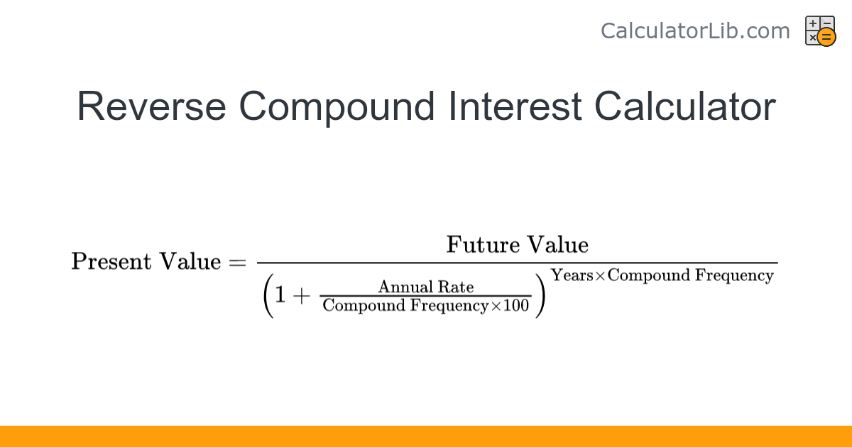 Reverse Compound Interest Calculator - Online Calculator