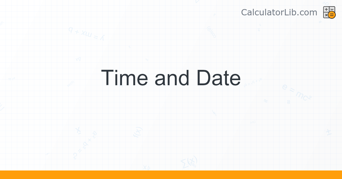 Time and Date - Online Calculator