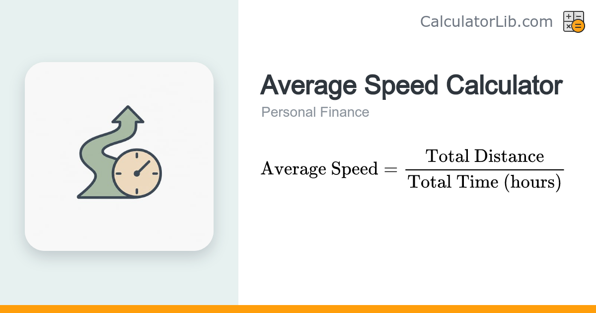 Average Speed Calculator (Harmonic Mean) - CalculatorLib