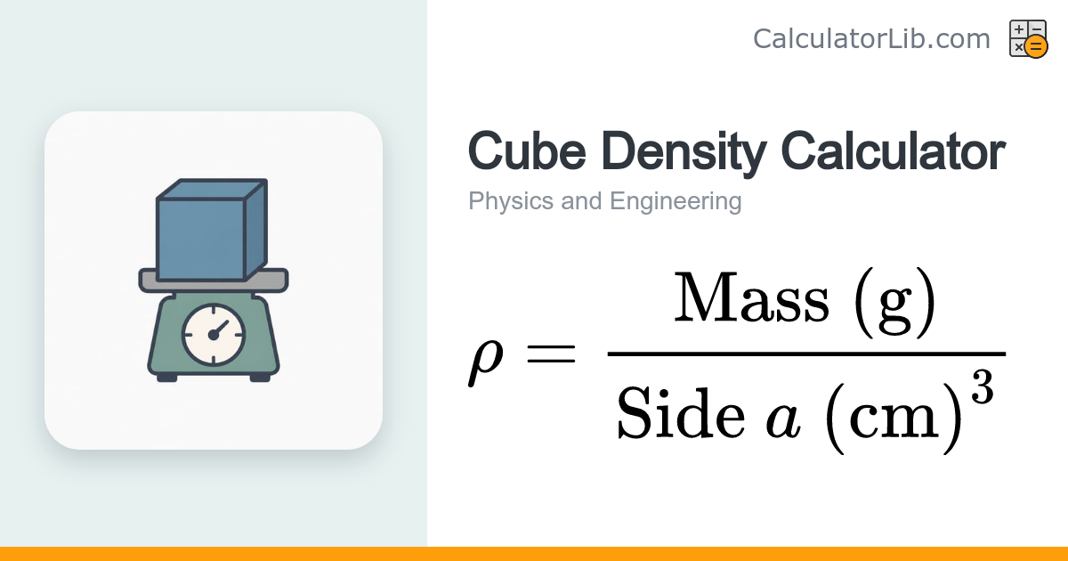 Cube Density Calculator — Find Density from Mass & Side - CalculatorLib