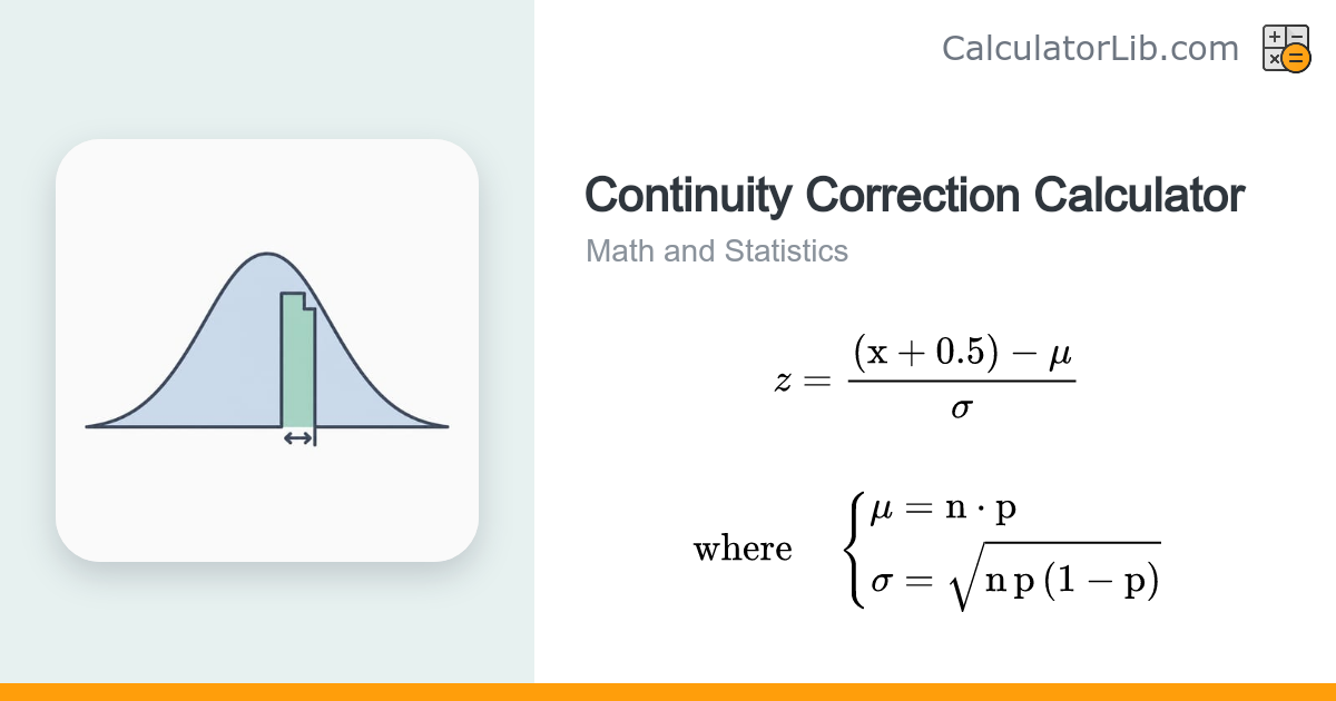 Continuity Correction Calculator (Normal Approx.) - CalculatorLib