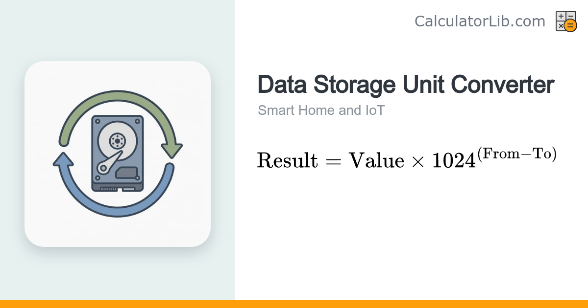 Data Storage Unit Converter | Bytes, KB, MB, GB, TB - CalculatorLib