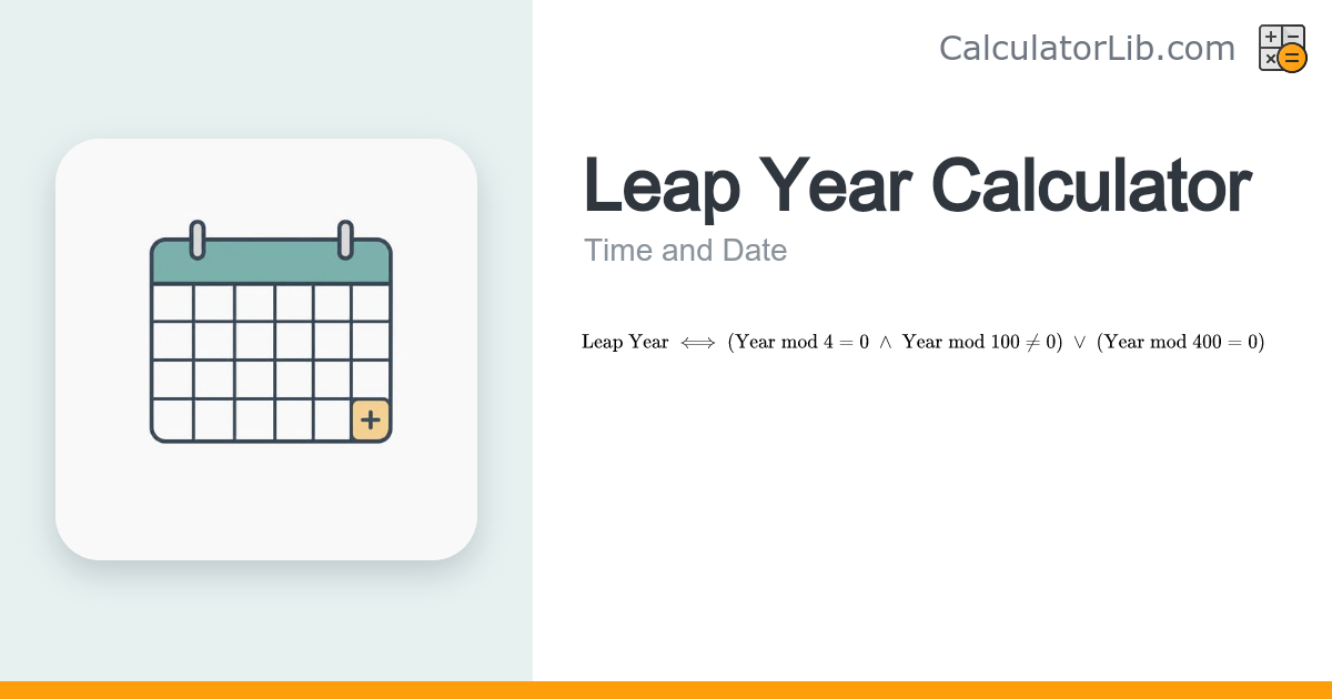 Leap Year Calculator - CalculatorLib