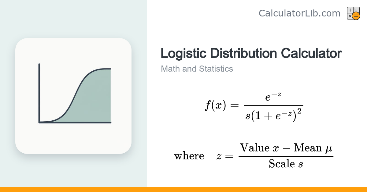 Logistic Distribution Calculator (PDF, Lower & Upper CDF) - CalculatorLib