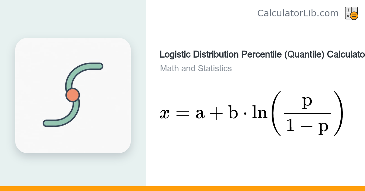 Logistic Distribution Percentile (Quantile) Calculator - CalculatorLib