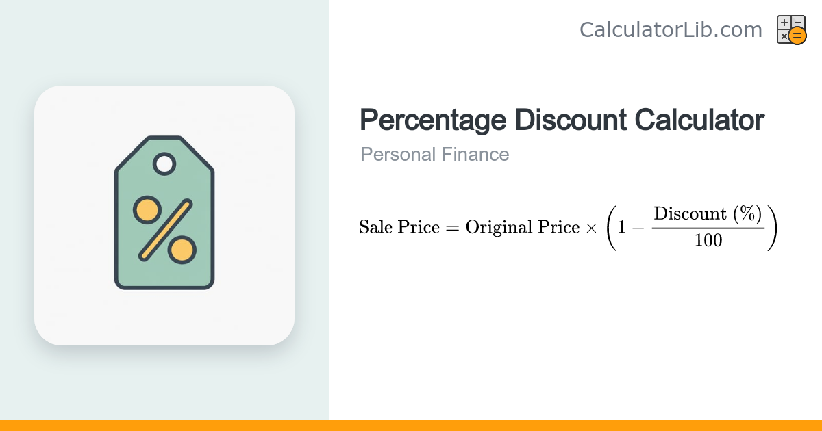 Percentage Discount Calculator - Sale Price & Savings - CalculatorLib
