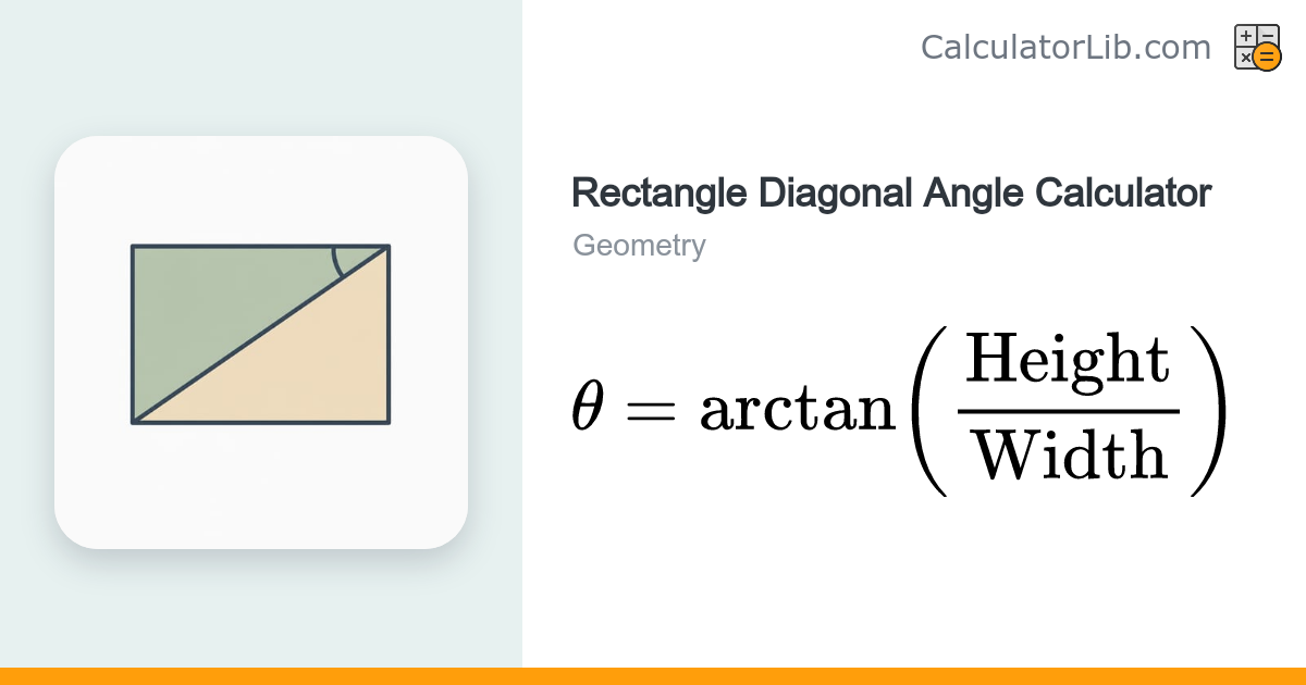 Rectangle Diagonal Angle Calculator - CalculatorLib
