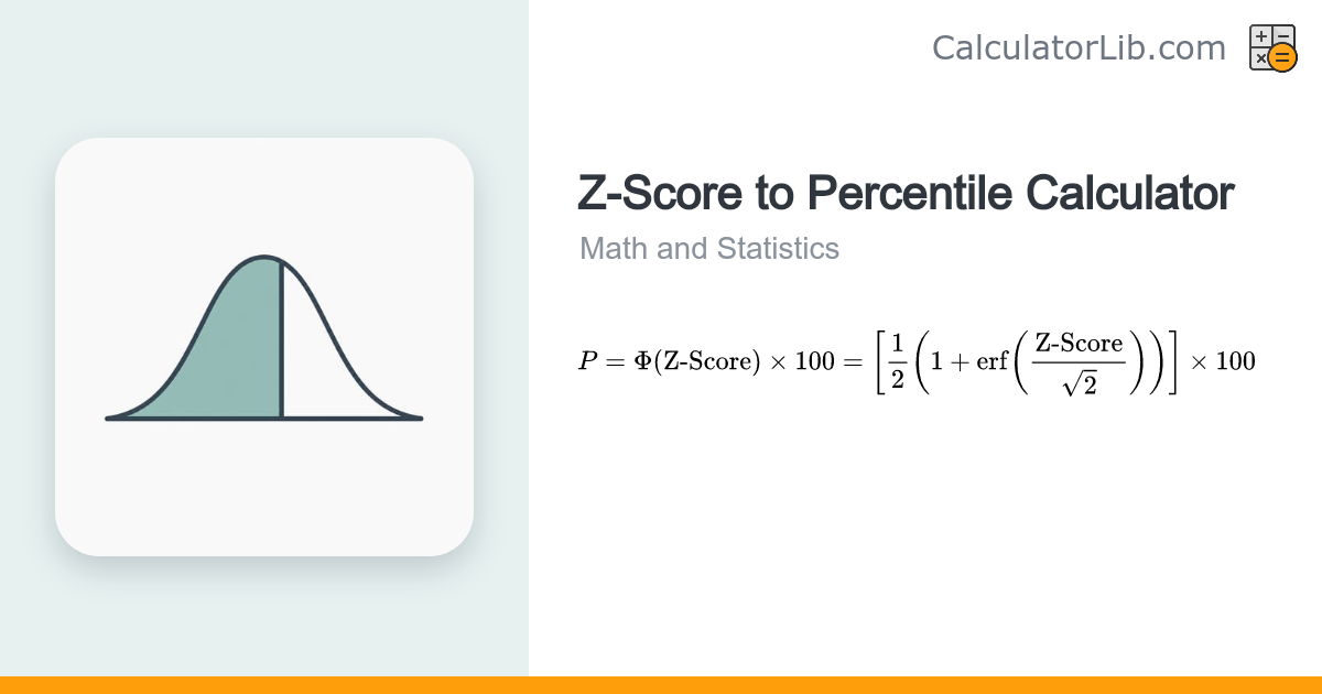 Z-Score to Percentile Calculator - Find Percentile Rank - CalculatorLib